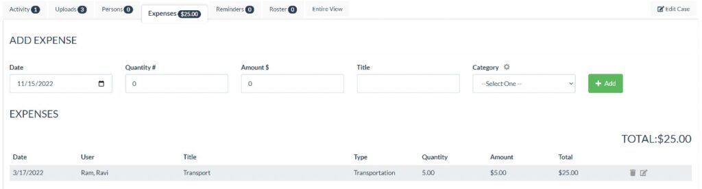 Easy Expense Tracking - Case Management Software Free, Fast and Easy to Use
