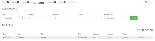 Easy Expense Tracking - Case Management Software Free, Fast and Easy to Use
